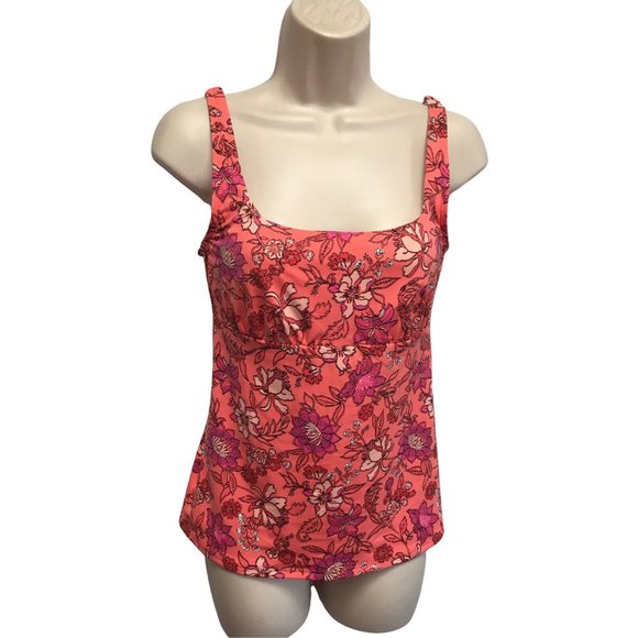 Lands' End | Swim | Lands End Modest Peach Tankini Top Floral Print ...